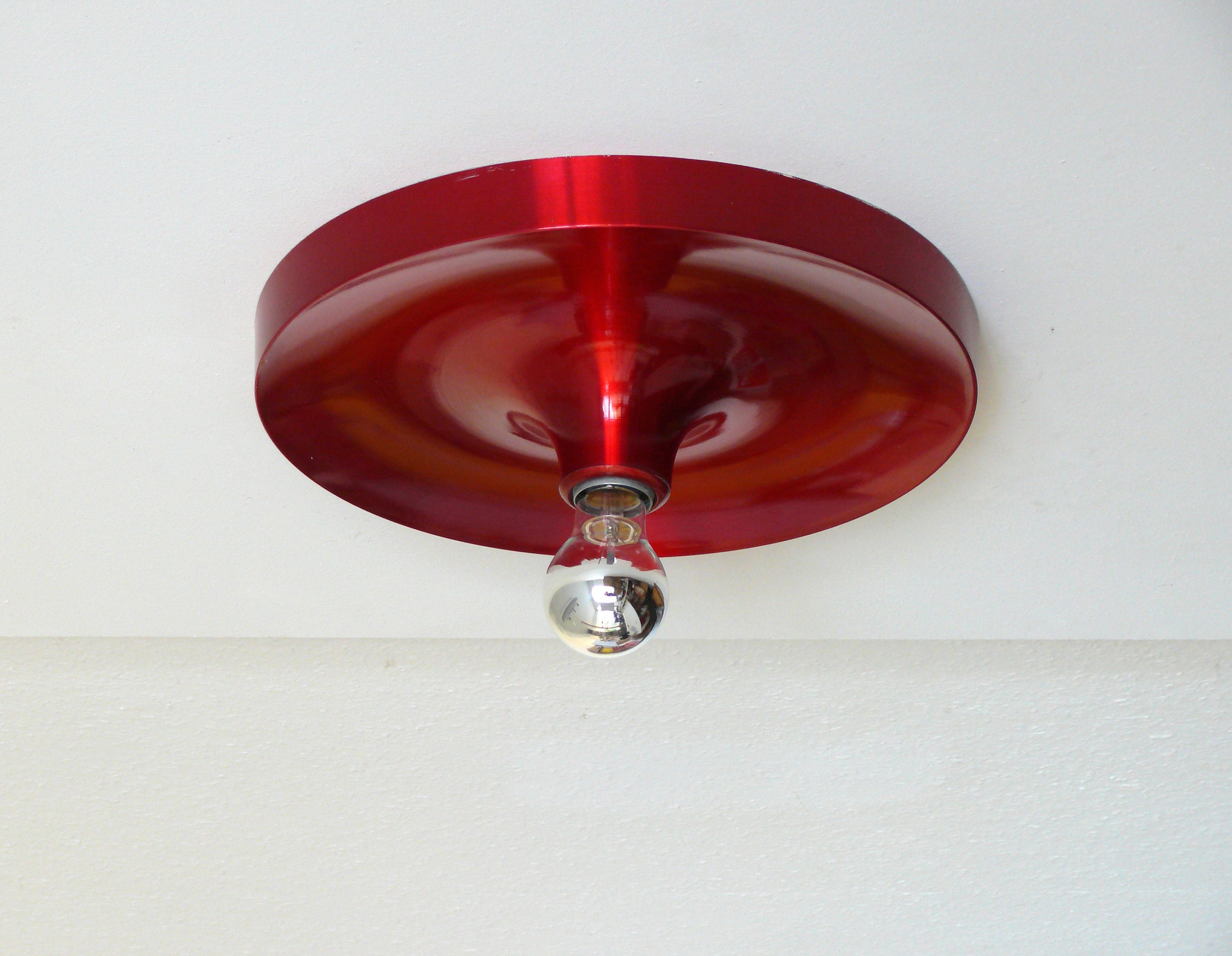 Discus ceiling wall lamp in brushed aluminium - Space Age rarity from ...