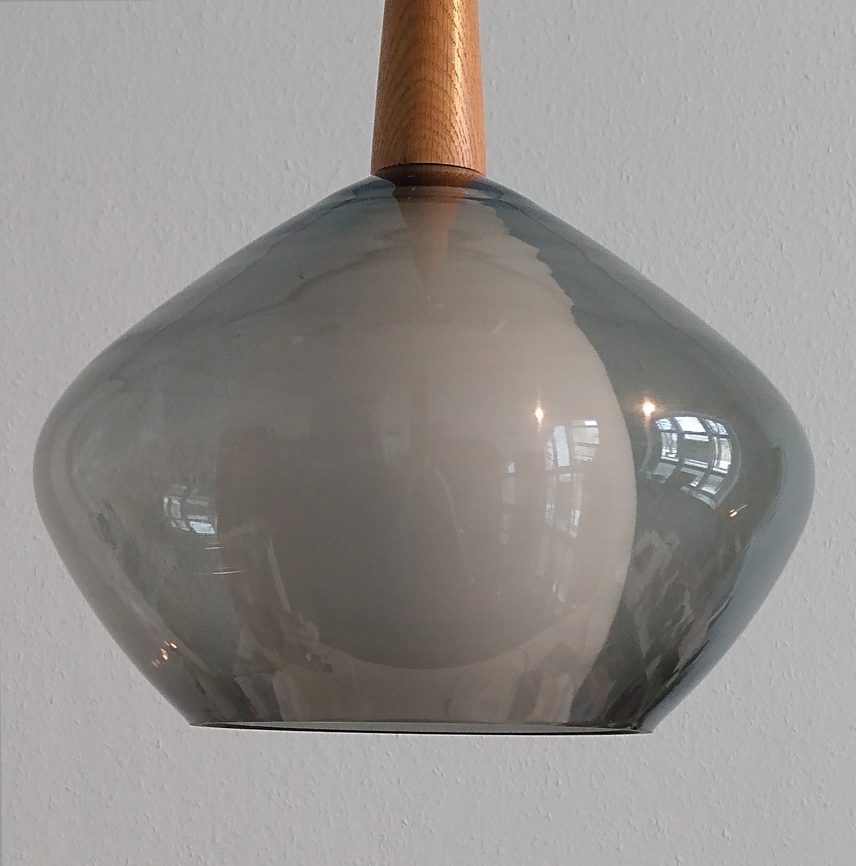 Glass pee lamp in onion shape with double glass shade from the 1960s ...