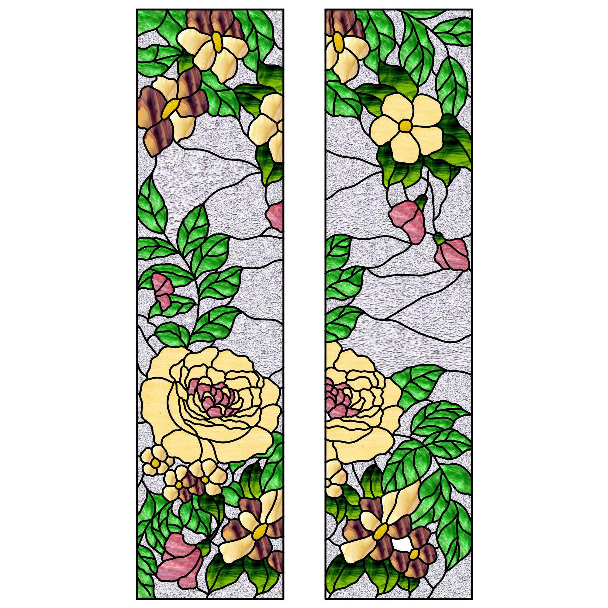 Rose Stained Glass Pattern Window - Digital Glass Eye 2000 - PDF File ...