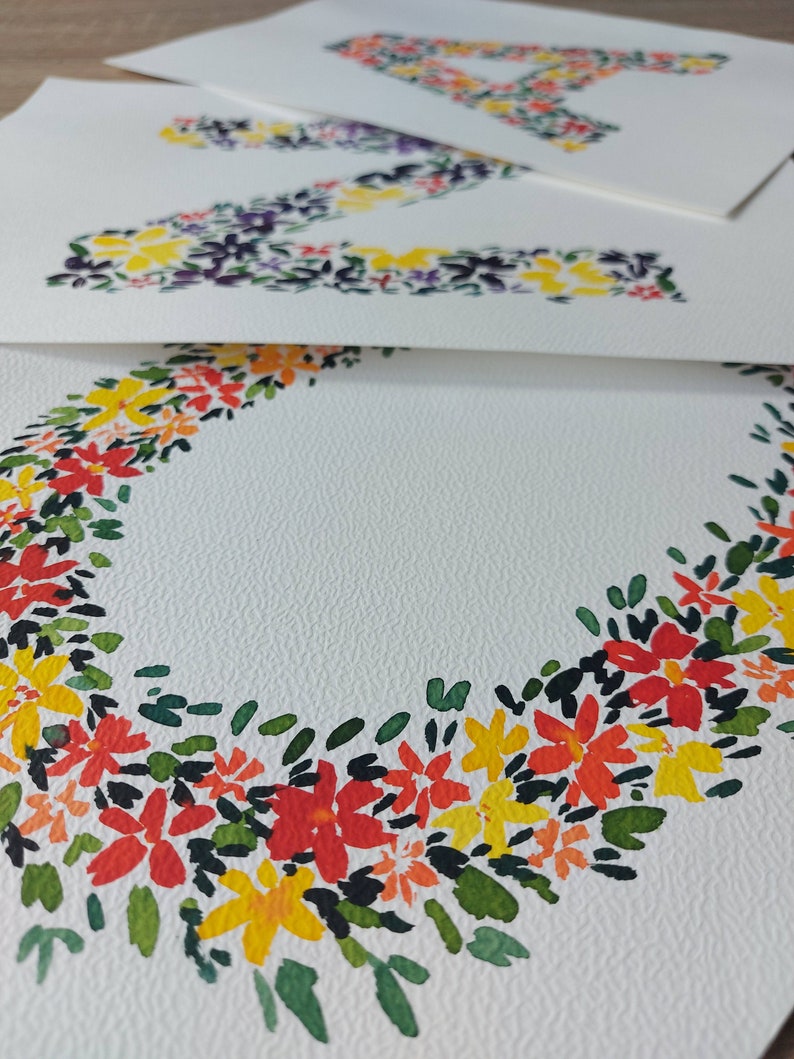 Letter to Frame Illustration Flowers Wall Decoration | Illustration ...