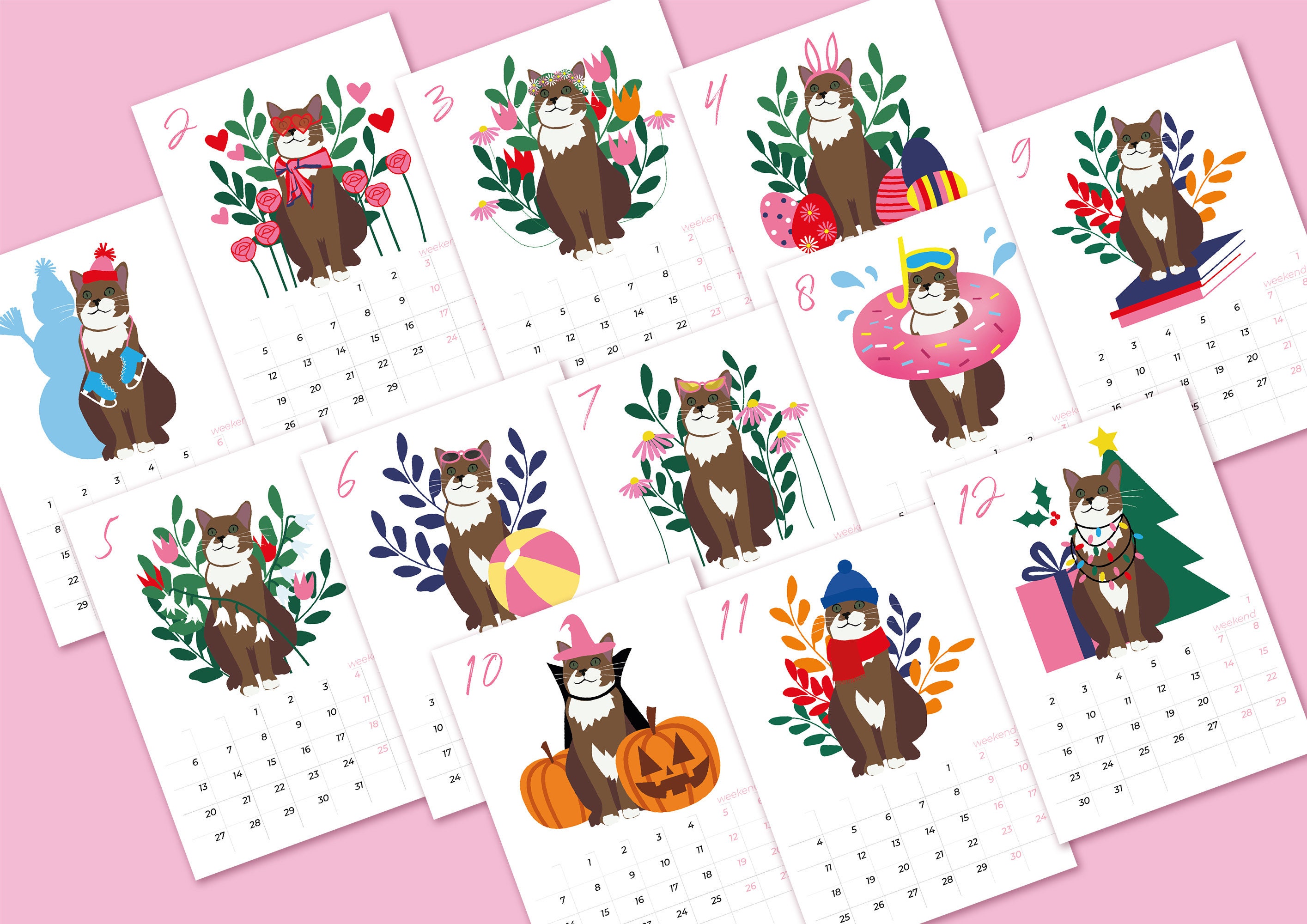 Custom a Calendar With Illustration of YOUR Pet Animal - Etsy