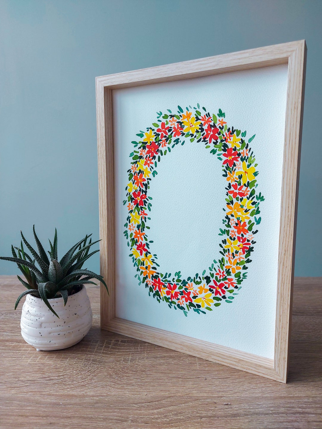 Letter to Frame Illustration Flowers Wall Decoration | Illustration ...