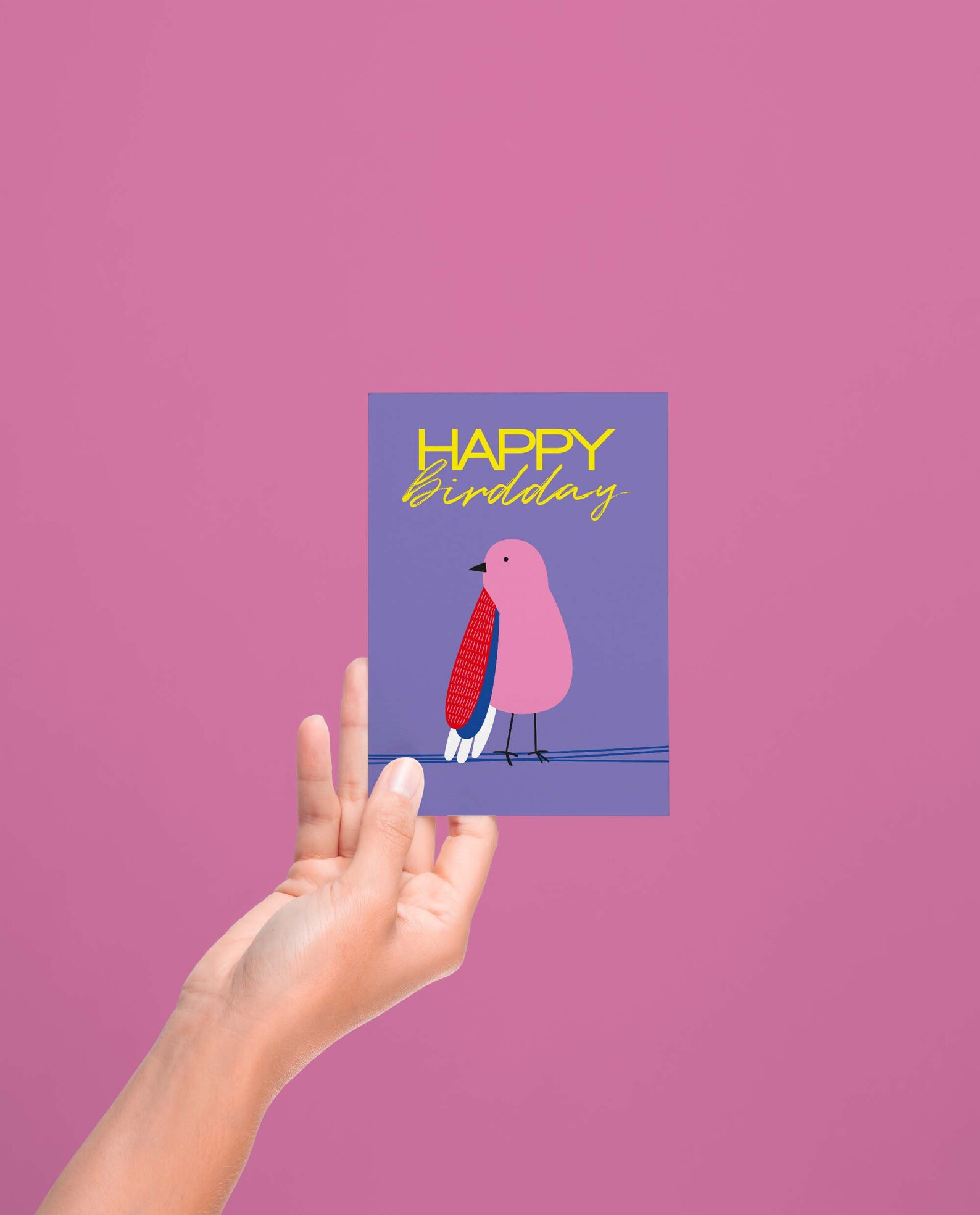 HAPPY BIRDDAY Birthday Card Illustration Bird | Birthday Card Pun ...