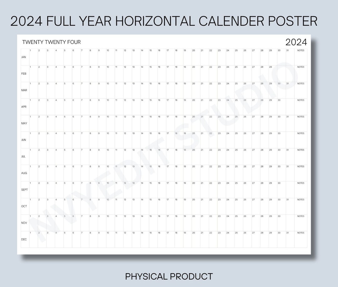 Giant Wall Calendar 2024 Large Annual Calendar Yearly Plan Monthly ...
