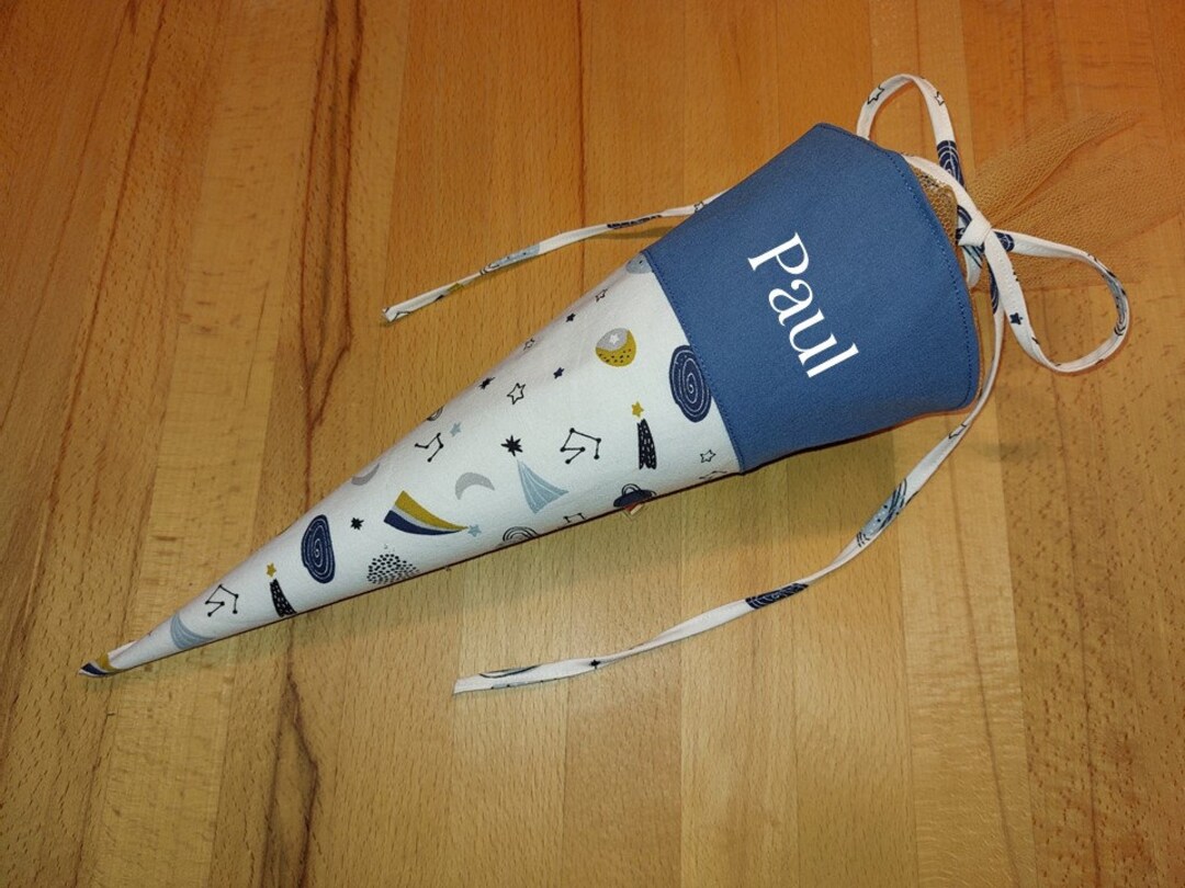 Mini School Cone With Name, Preschool Cone, Sugar Cone Space Motifs Can ...