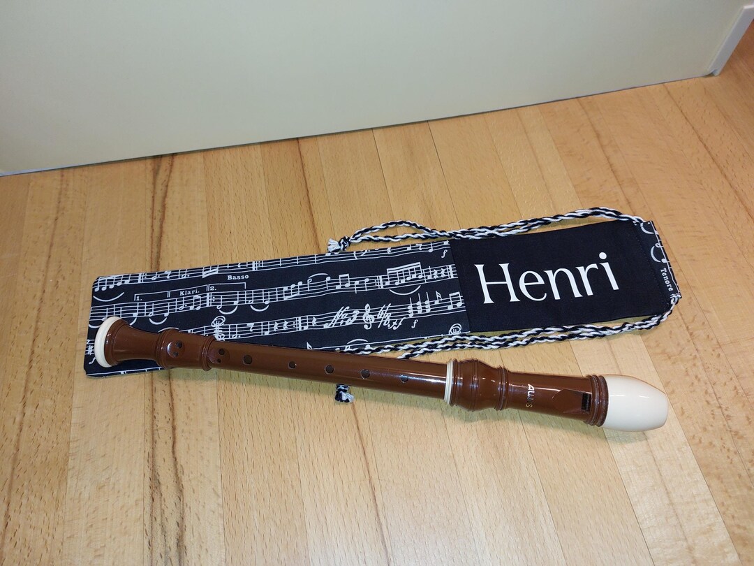 Flute Bag With Name, Flute Pouch - Music Notes Lined (with Optional ...