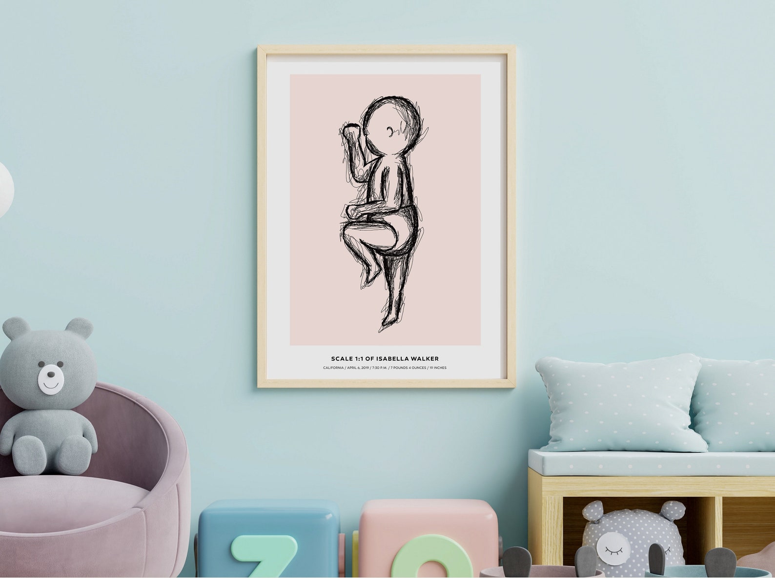 Birth Poster in Scale 1:1 Baby Poster Custom Birth Poster - Etsy UK