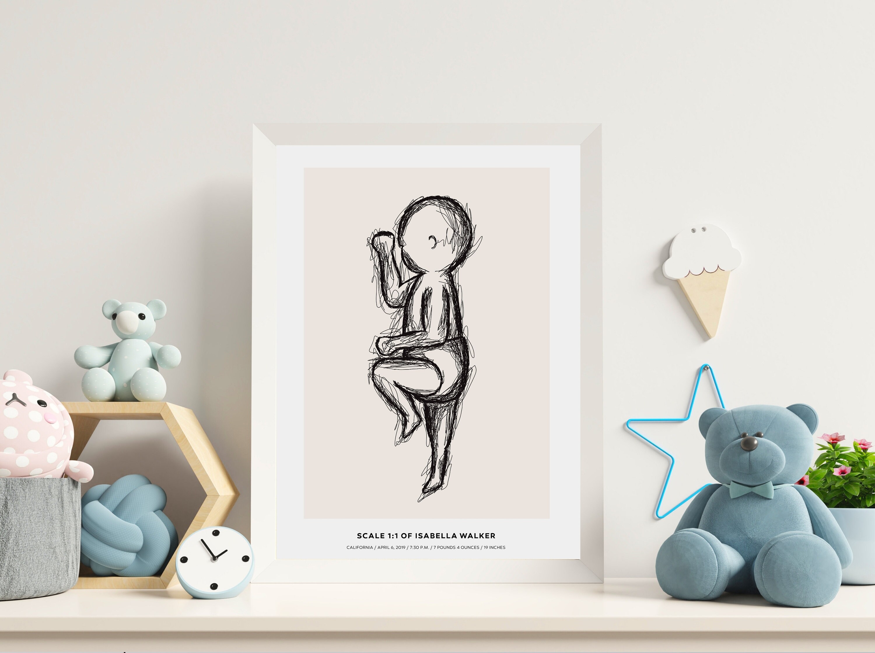 Birth Poster in Scale 1:1 Baby Poster Custom Birth Poster - Etsy UK