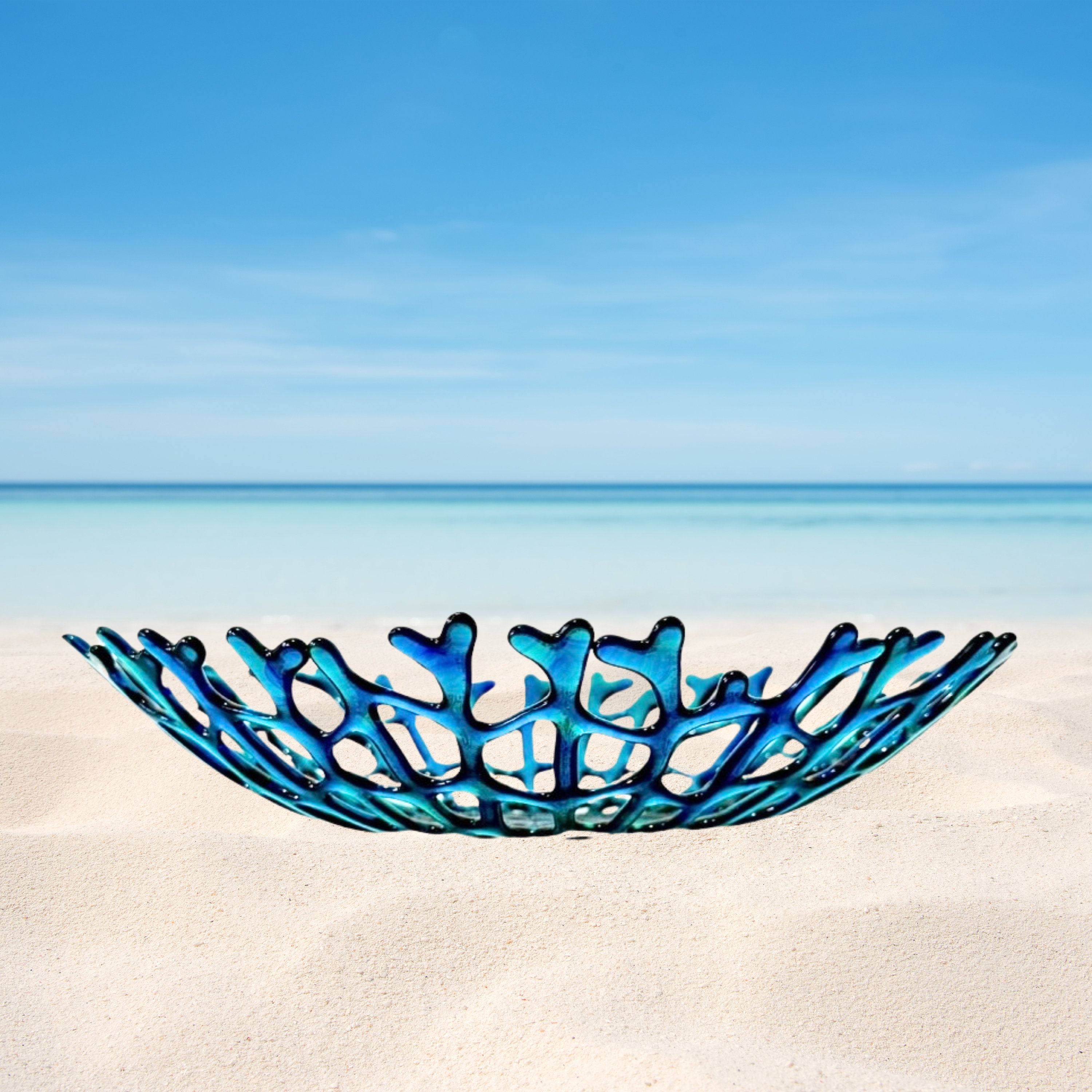 Cape Cod Bay Glass Coral Bowl - Etsy