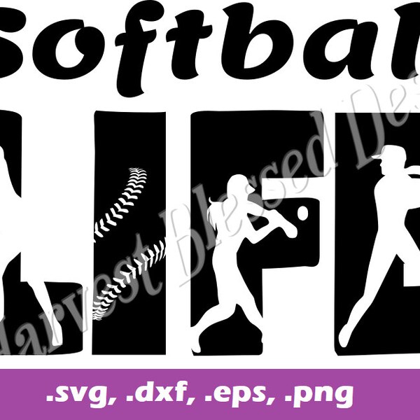 Softball Life Svg - Etsy