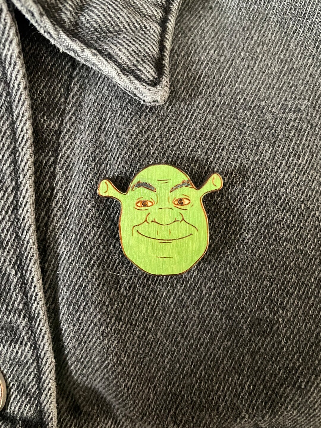 Wooden Shrek Pin Lapel Pin - Etsy