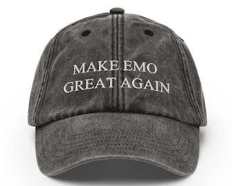 Make Emo Great Again Hat Embroidered Dad Cap Funny Emo Hat - Etsy