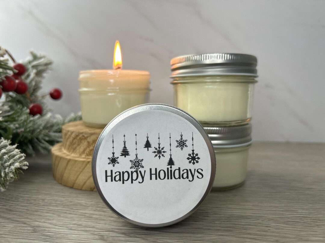 Set of 4 Christmas Candles, Holiday Scented Candle Pack, Secret Santa ...