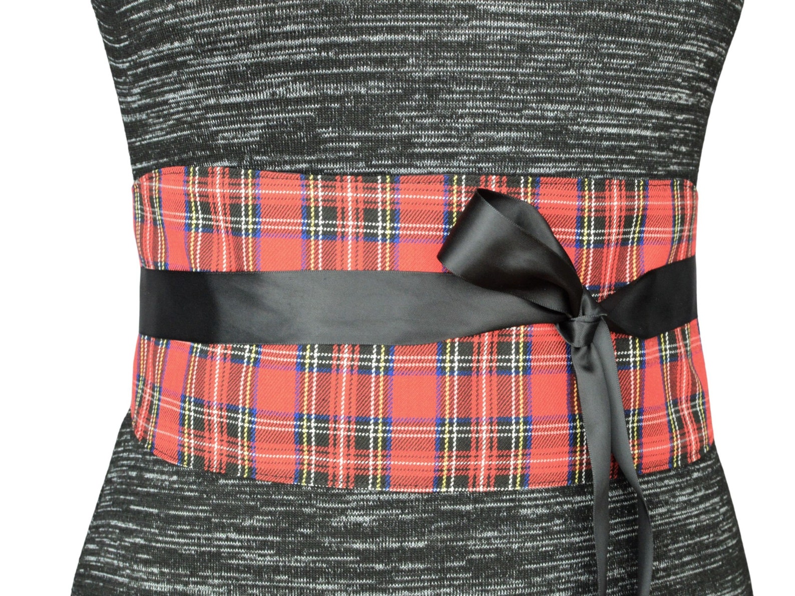 Red Tartan Reversible Obi Belt Plaid Fabric Belt Wide Black - Etsy