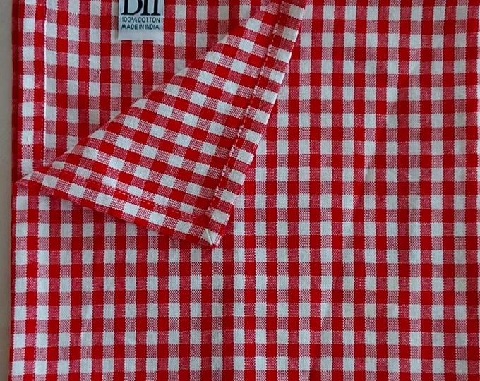 Red and White Checks Cloth Napkins, Set of 12 - Etsy
