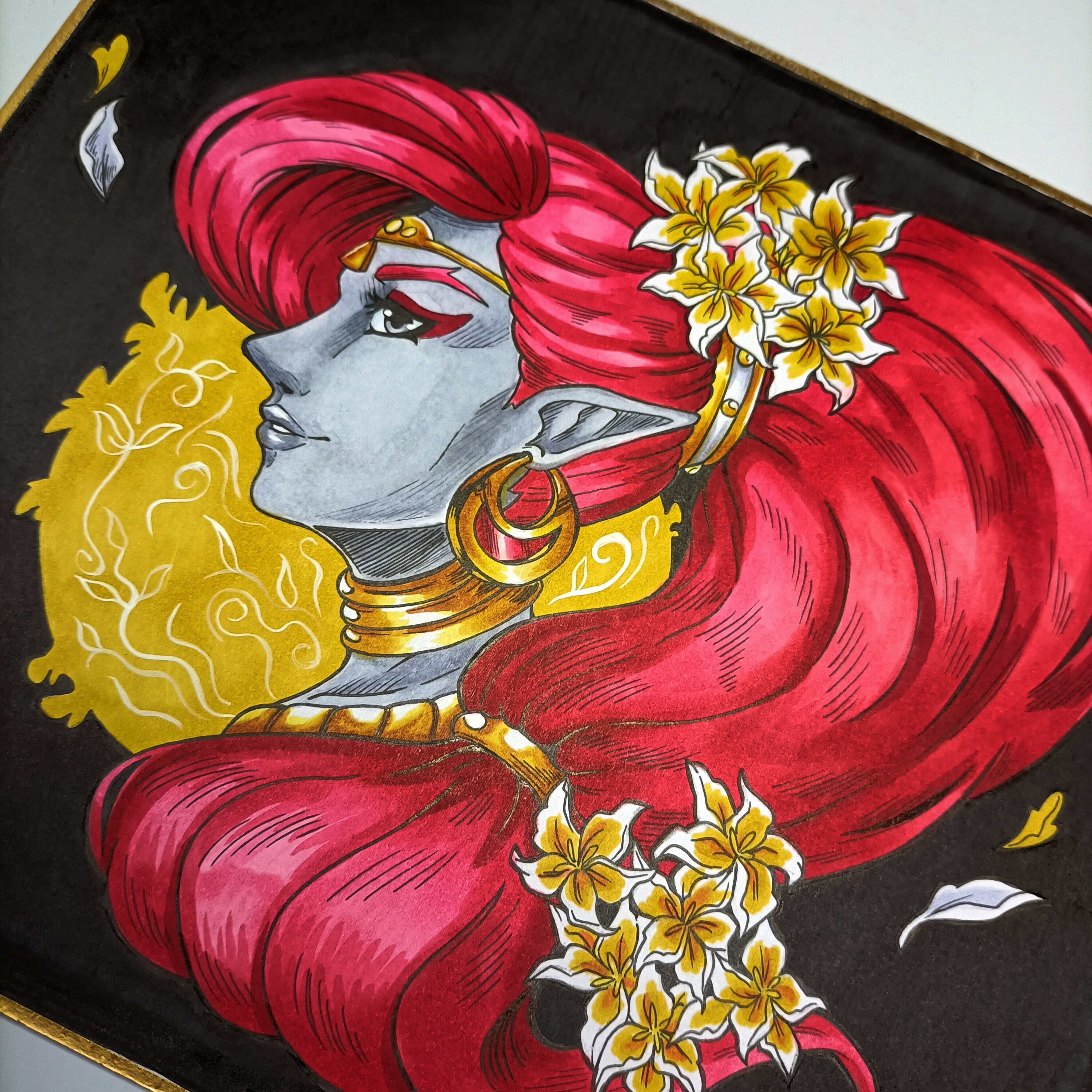 Urbosa BOTW - Original Traditional Artwork on Shikishi - Etsy