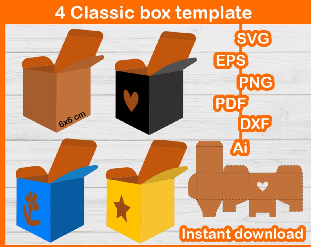 Classic Box Template SVG Simple Box Template Svg Storage - Etsy