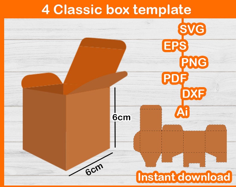 Classic Box Template SVG Simple Box Template Svg Storage - Etsy