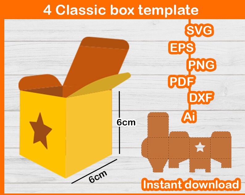 Classic Box Template SVG Simple Box Template Svg Storage - Etsy