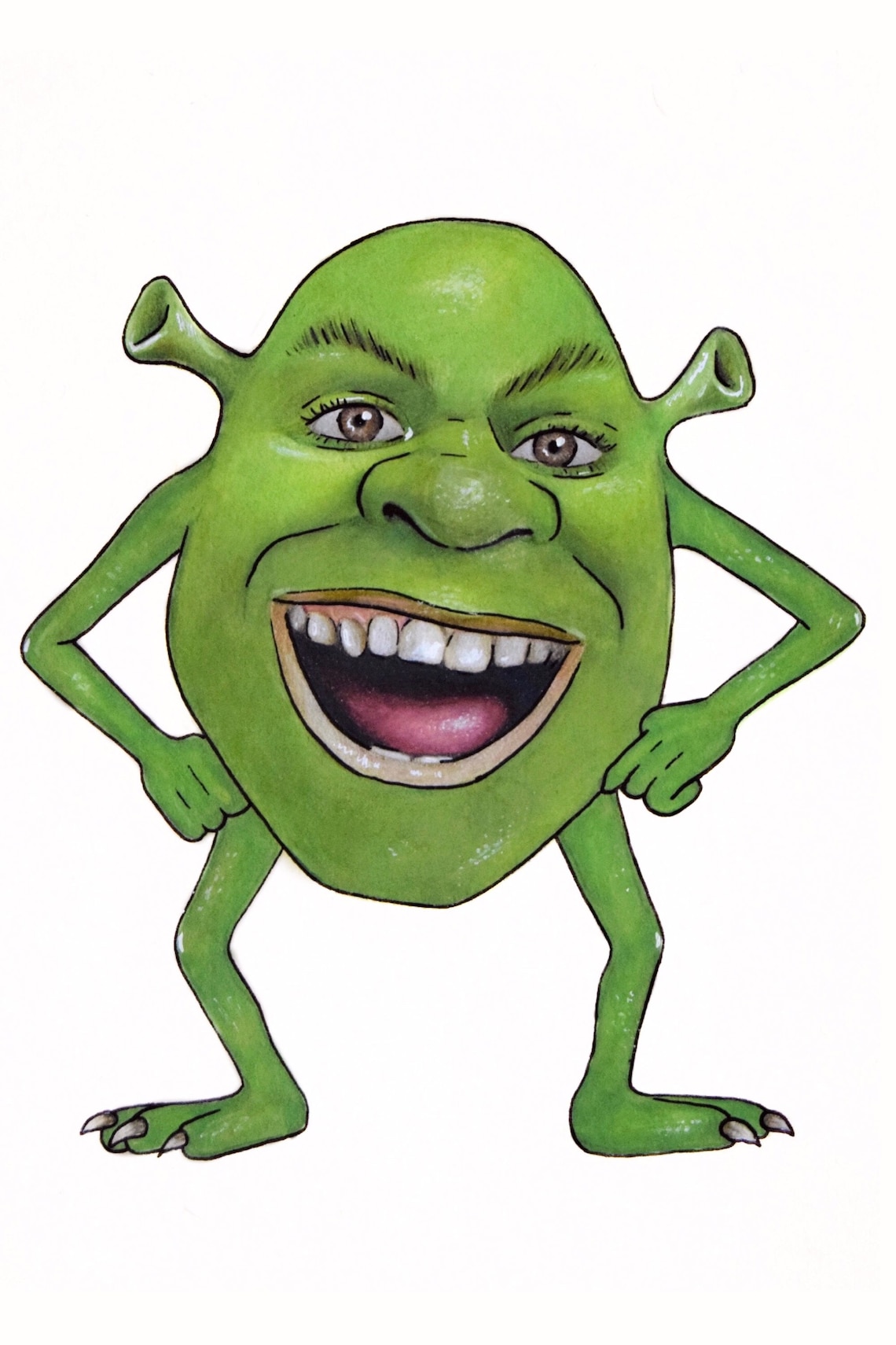 Shrek Wazowski Shronk Art Print | Etsy