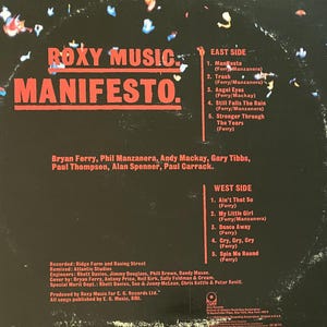 Roxy Music Manifesto LP - Etsy