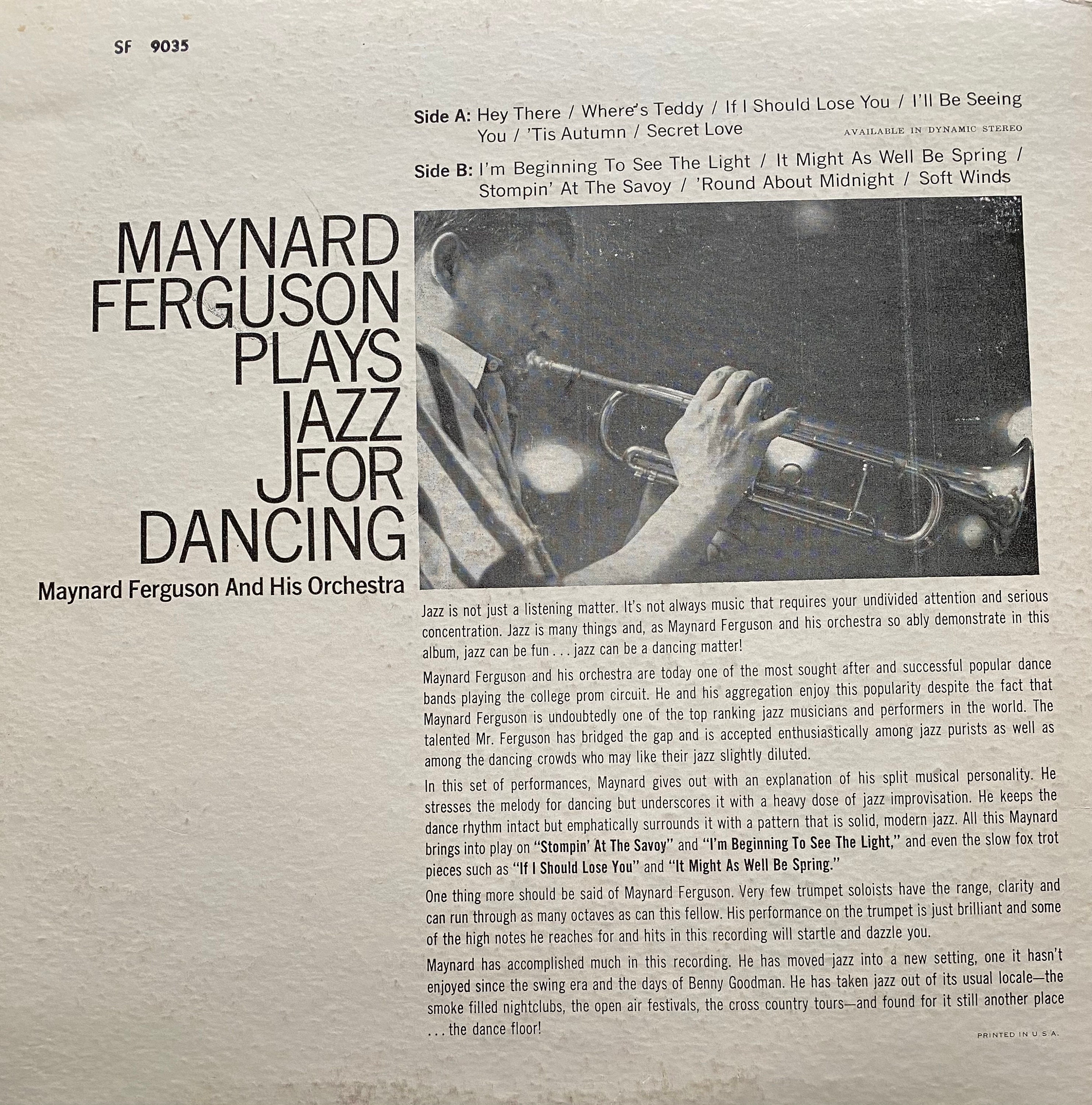 Maynard Ferguson Plays Jazz for Dancing LP - Etsy