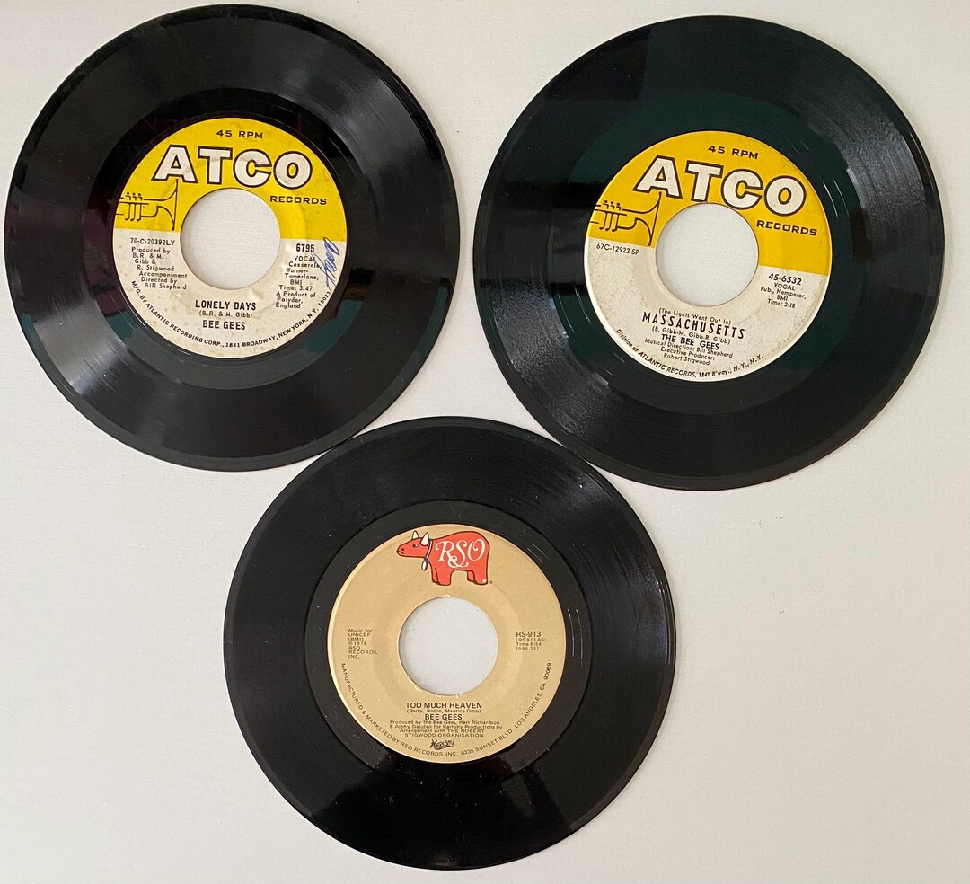 The Bee Gees Set of 3 45 Vinyl Records - Etsy