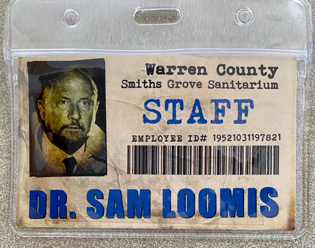 Halloween Michael Myers Movie Prop Badge Dr. Loomis ID Badge - Etsy