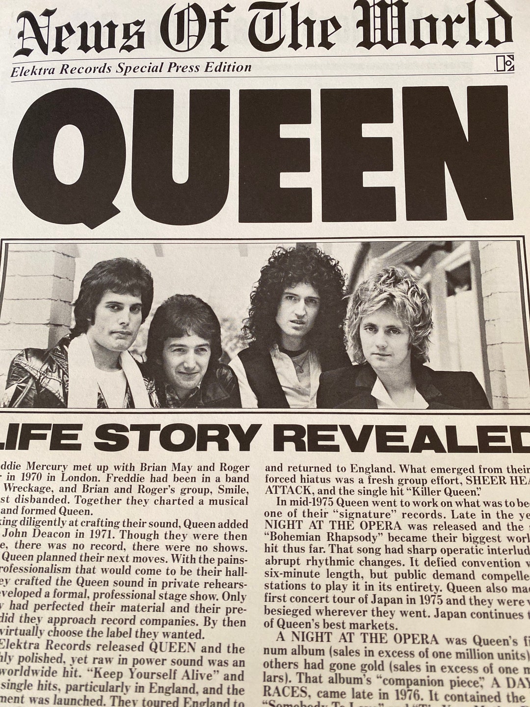 Queen Press Kit Freddie Mercury - Etsy