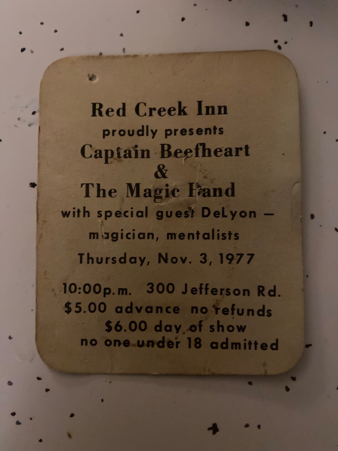 1977 Captain Beefheart Concert Ticket Stub - Etsy