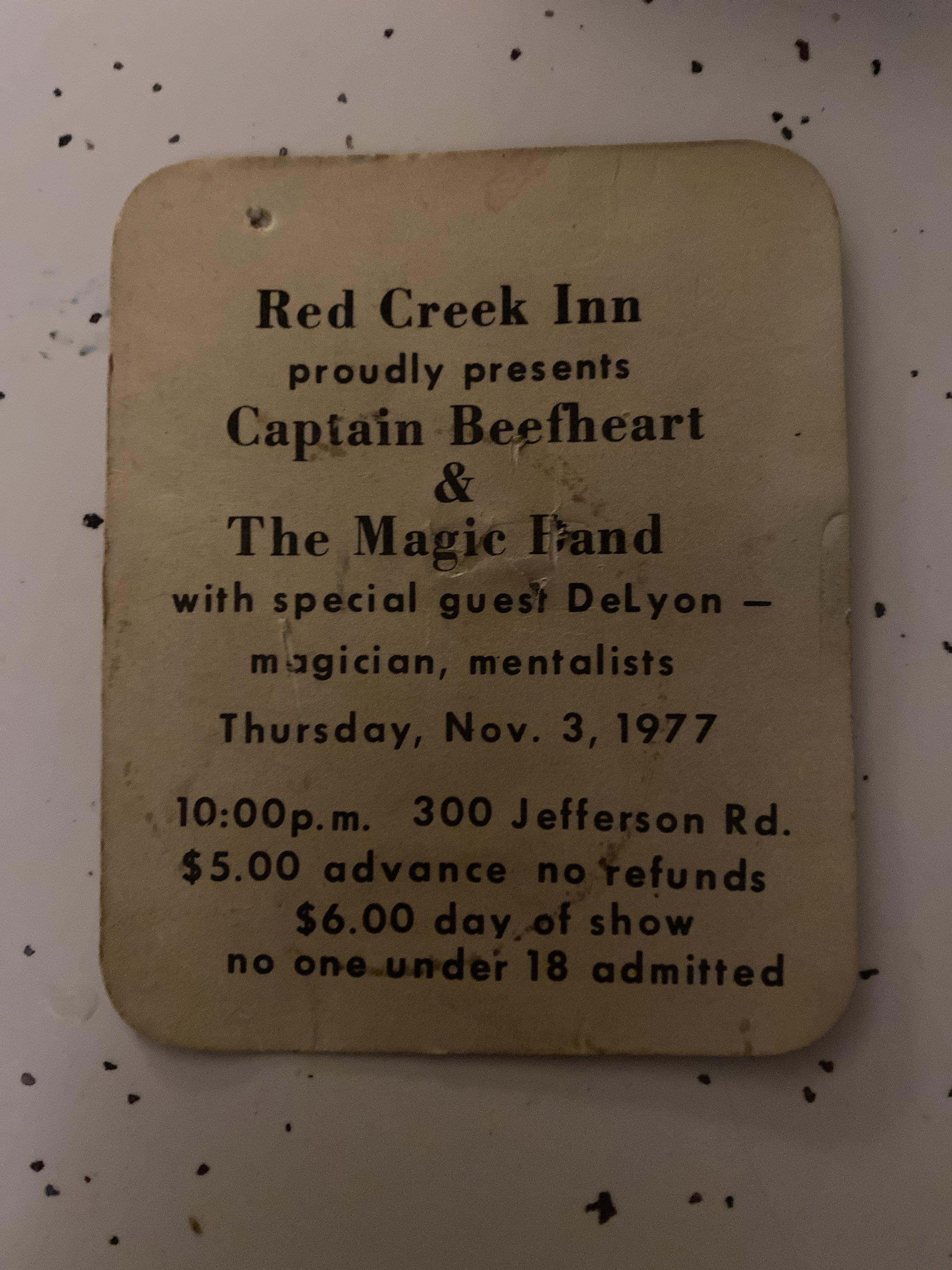 1977 Captain Beefheart Concert Ticket Stub - Etsy