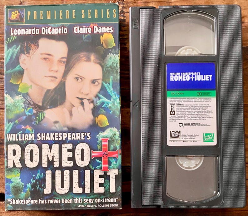 Romeo and Juliet VHS Leonardo Dicaprio, Claire Danes - Etsy