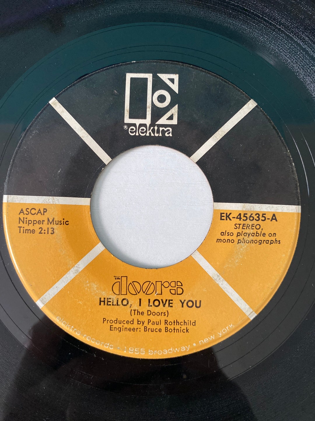 The Doors Hello, I Love You/love Street 45 Vinyl - Etsy