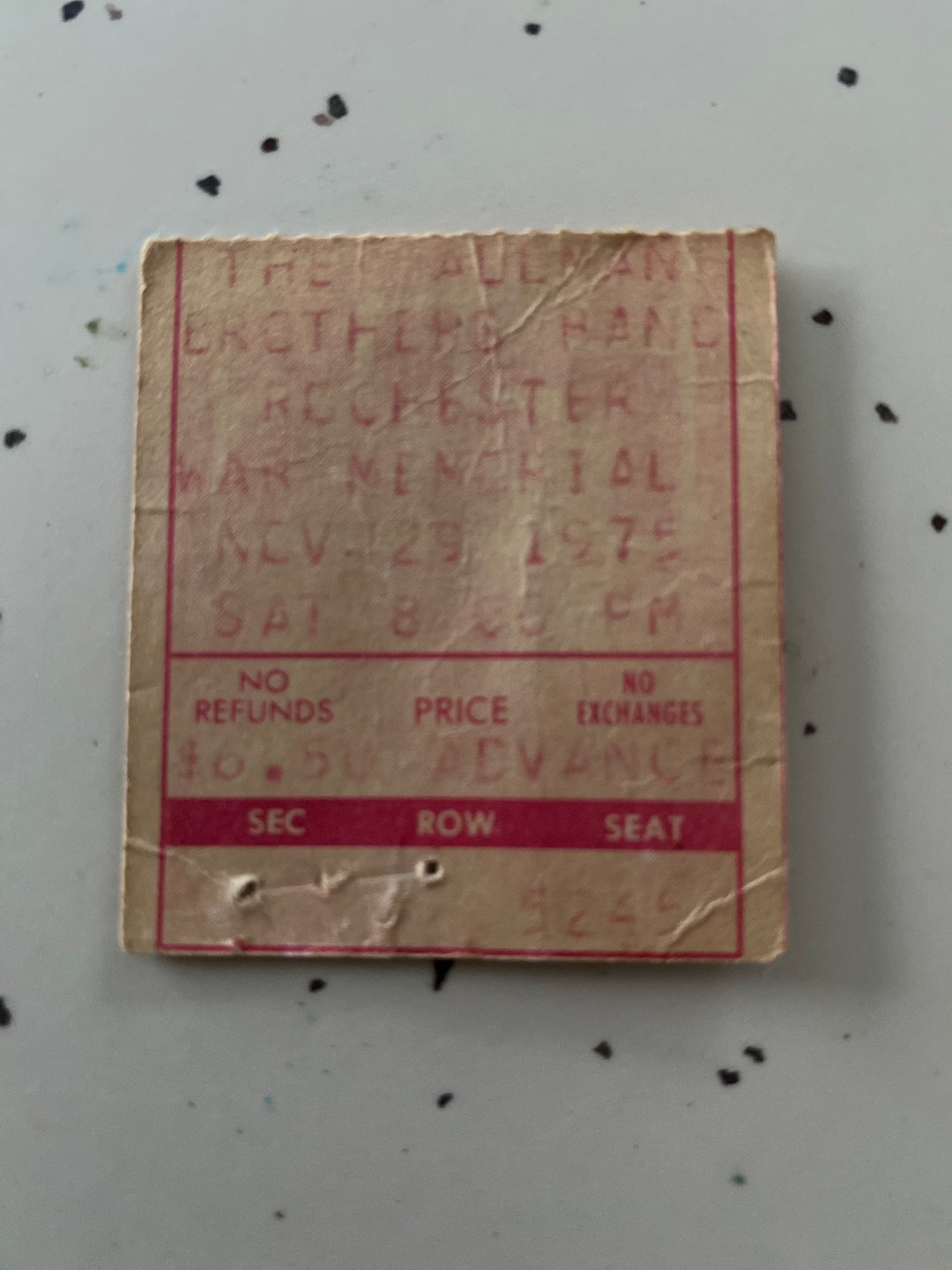 1975 Allman Brothers Band Concert Ticket Stub - Etsy