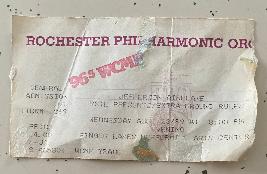 1989 Jefferson Airplane Concert Ticket Stub - Etsy