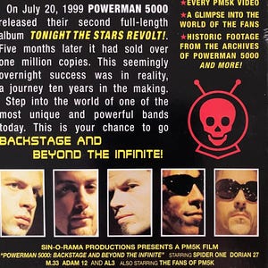 Powerman 5000 Backstage and Beyond the Infinite VHS - Etsy