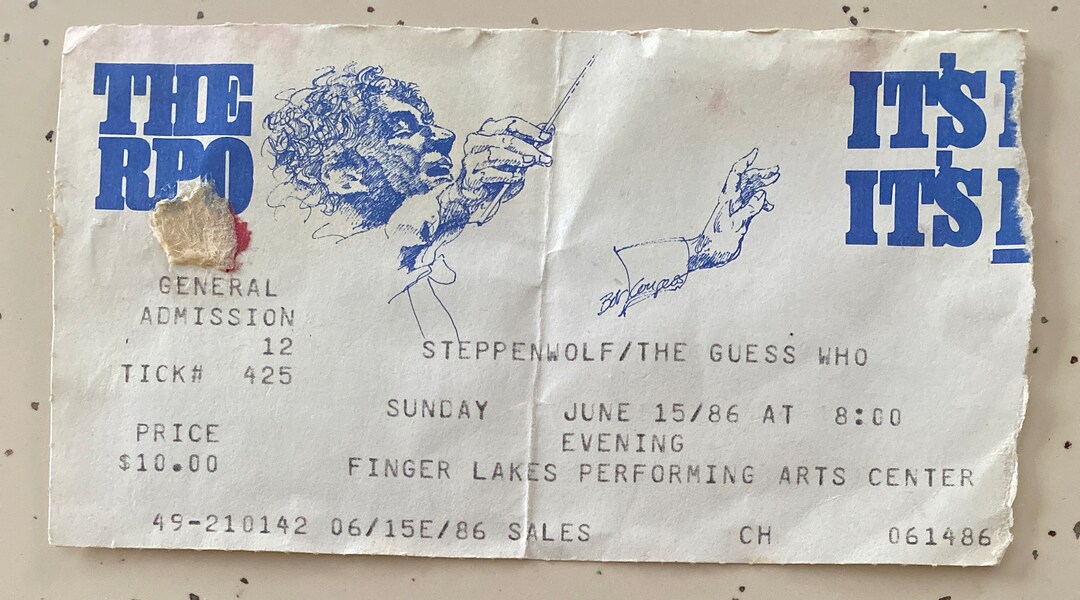 1986 Steppenwolf & the Guess Who Concert Ticket Stub - Etsy