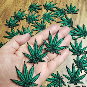 Embroidered Cannabis Leaf Patch, Pot Leaf Patch, Marijuana Leaf Patch ...
