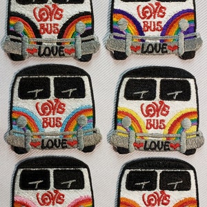 Iron on Embroidered Patch, Love Bus, Hippie Bus - Etsy