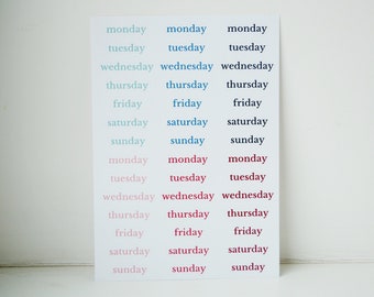 Themed Days of the Week Stickers - Etsy