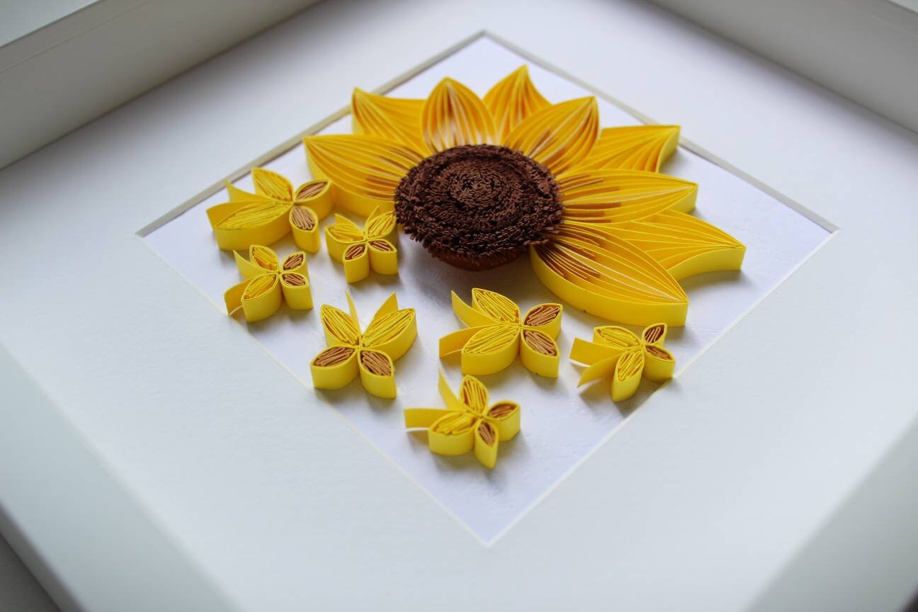 Sunflower Quilling Art Unique Birthday Gift Paper Quilling - Etsy