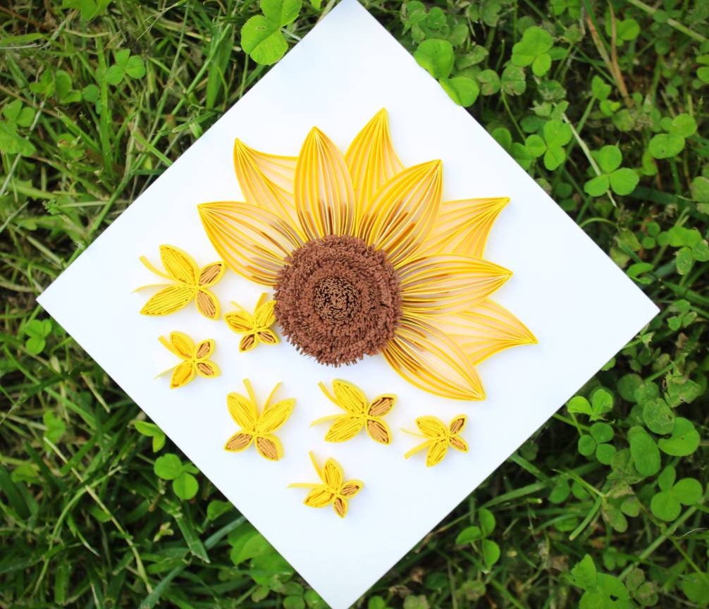 Sunflower Quilling Art Unique Birthday Gift Paper Quilling - Etsy
