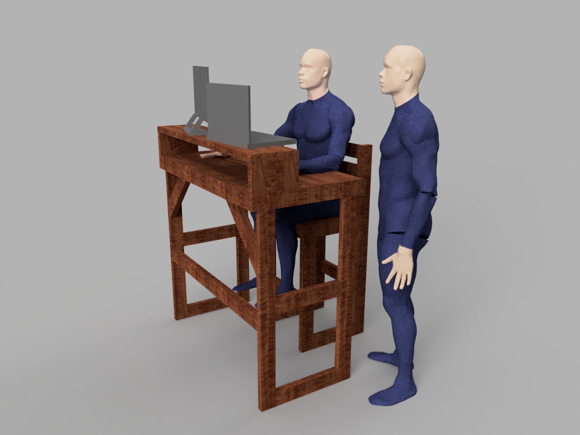 DIY 2x4 Standing Desk Plans - Etsy