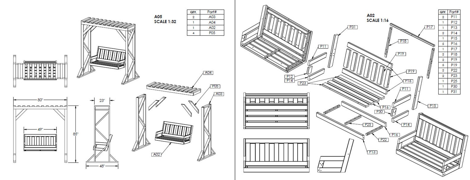 DIY 2x4 Bench Swing and Frame Plans - Etsy