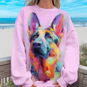 German Shepherd Colorful Sweatshirt - Etsy