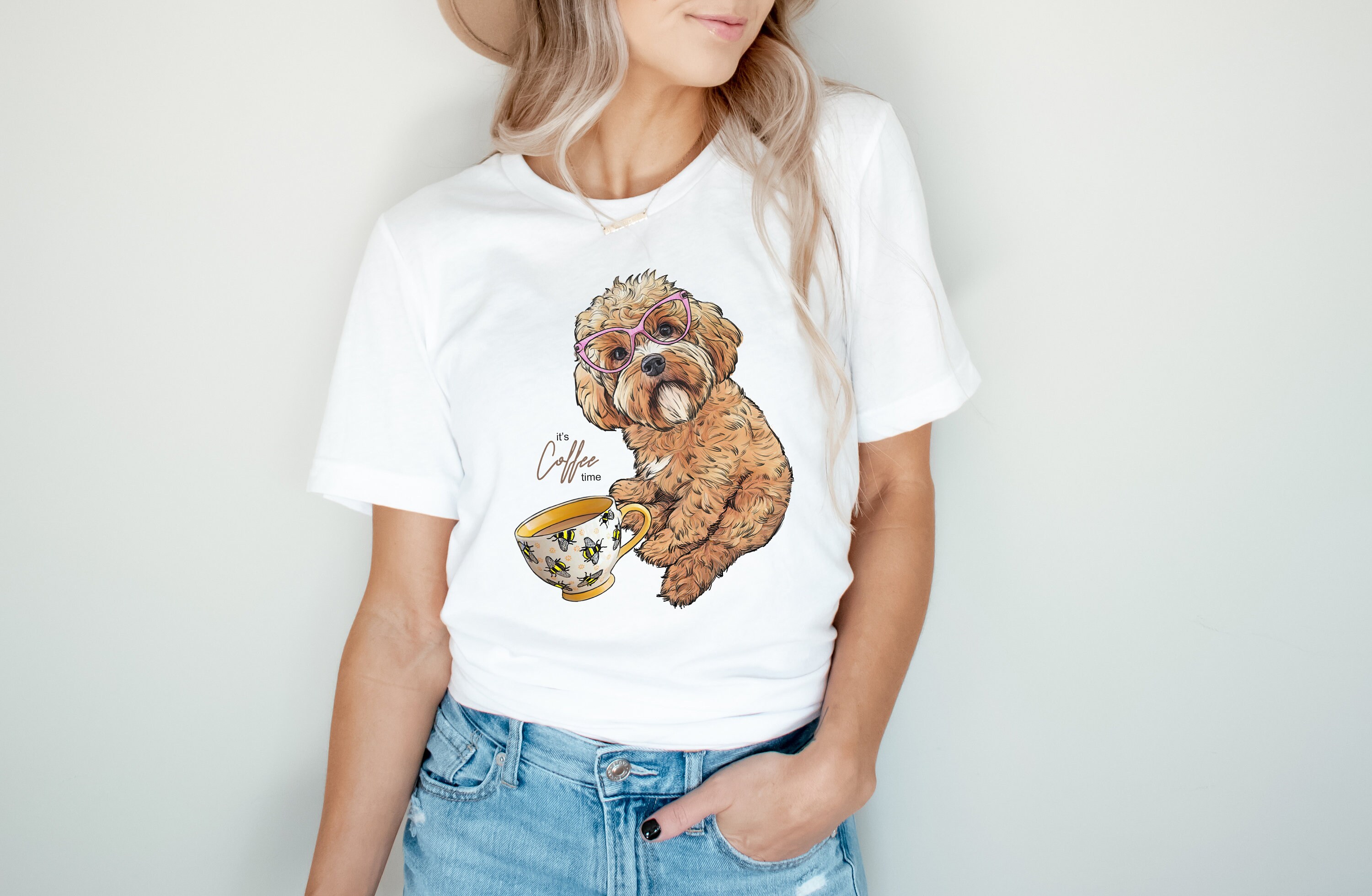 Adorable Cockapoo Coffee T-shirt, Cute Dog Shirt, Funny Animal Tee ...