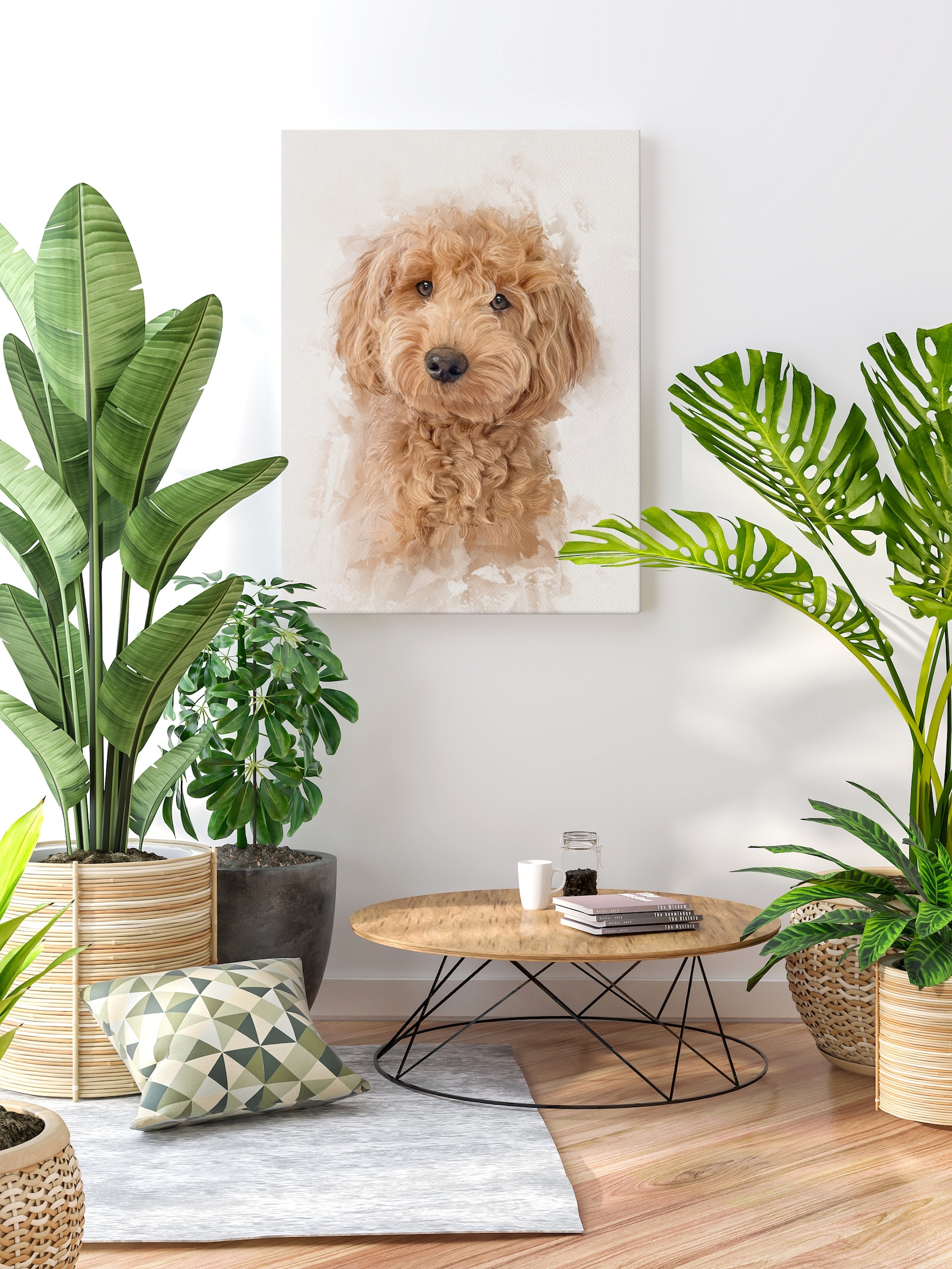 Golden Doodle Portrait, Dog Art, Pet Home Decor Canvas - Etsy