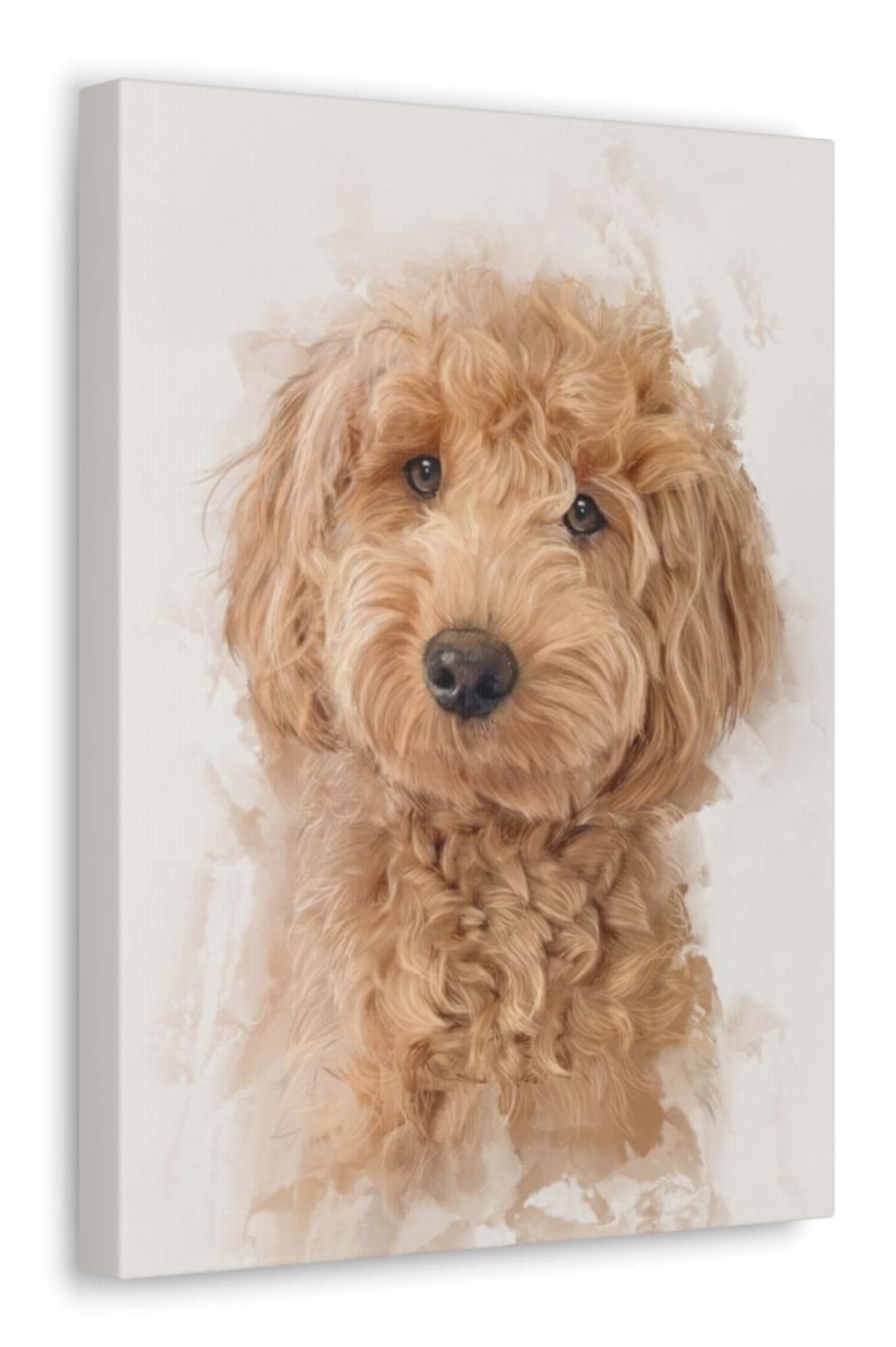 Golden Doodle Portrait Canvas Artwork, Beautiful Dog Art, Animal Nature ...