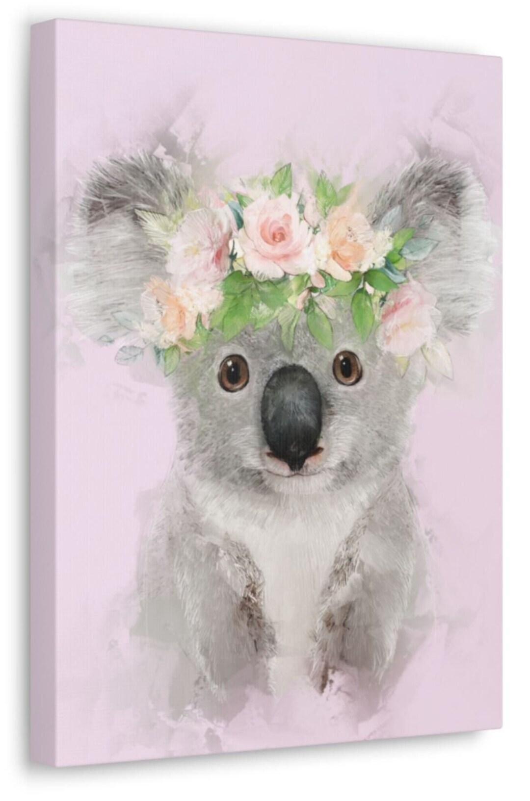Koala Flower Crown Canvas Artwork, Beautiful Safari Art, Animal Nature ...