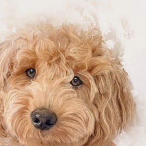 Golden Doodle Portrait Canvas Artwork, Beautiful Dog Art, Animal Nature ...